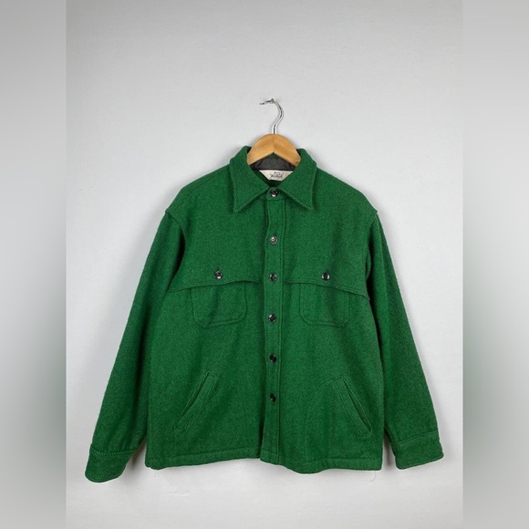 Woolrich | Jackets & Coats | Vintage Woolrich Forest Green Herringbone ...